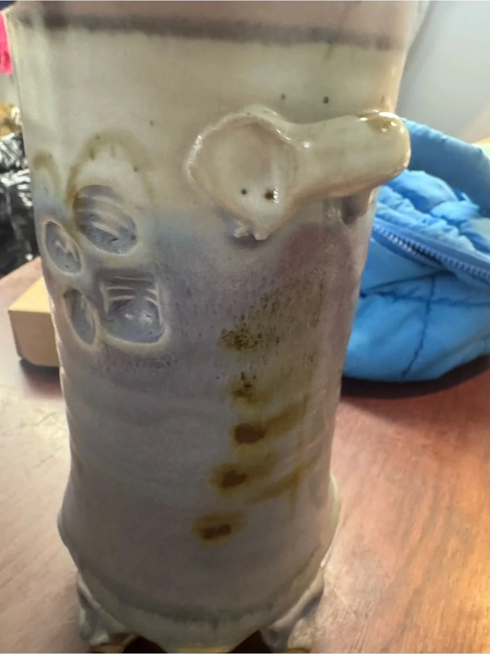 Accents | Vntg 197s Studio Pottery Vase Handmadelavender Blue Drip ...